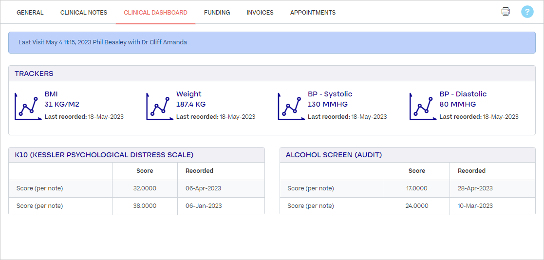 Set up clinical dashboards – Halaxy Help Guide | Philippines