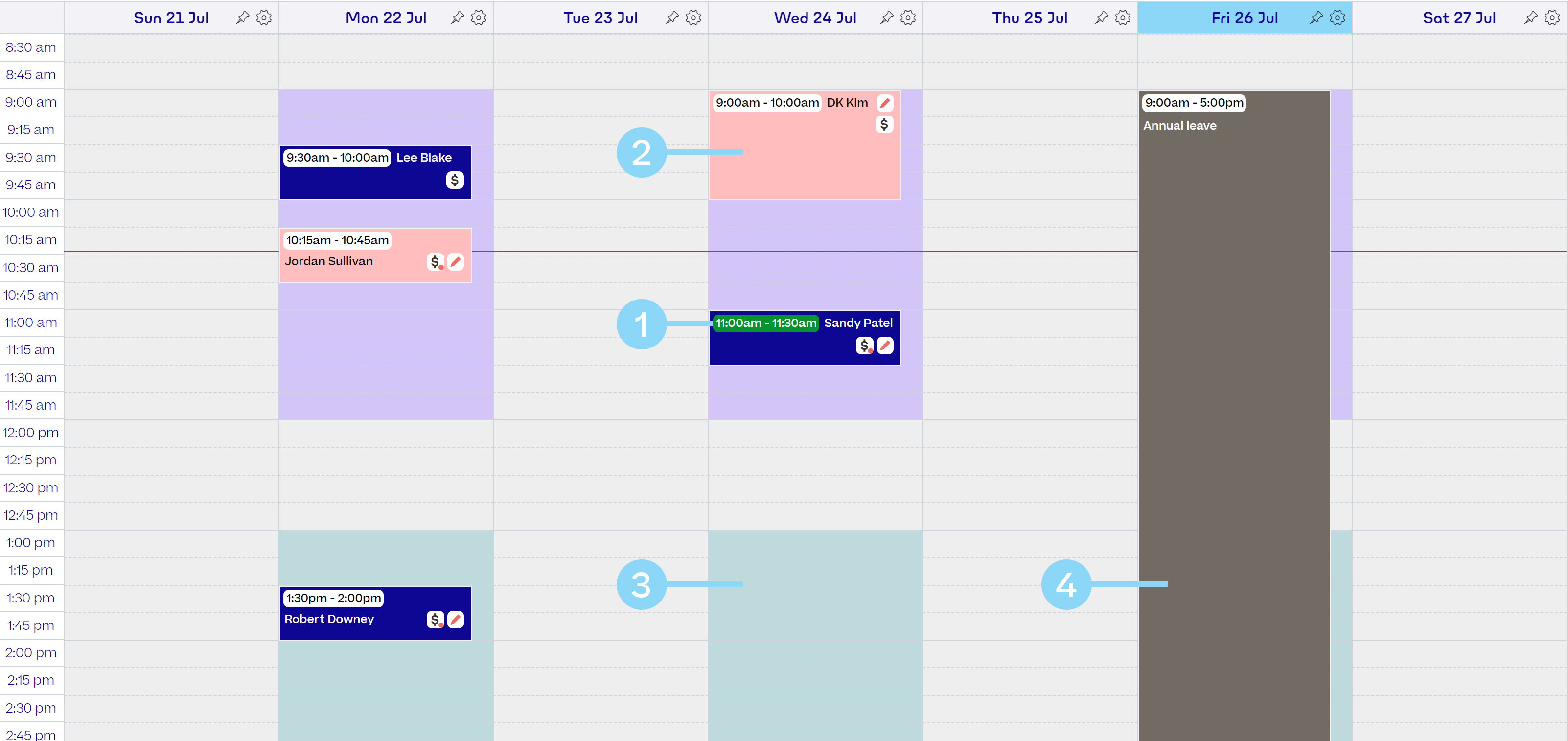 Guide to calendar colors – Halaxy Help Guide | Philippines